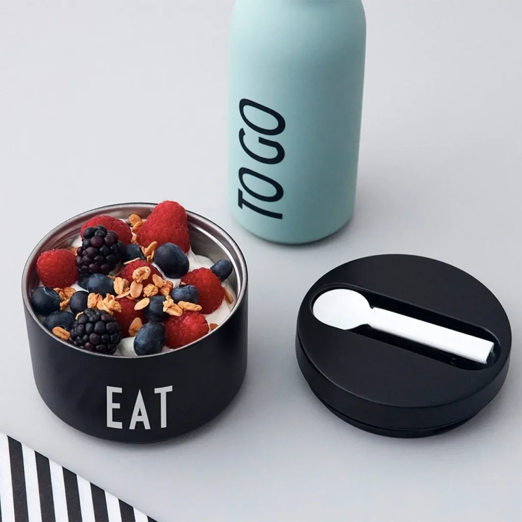 Design Letters® Thermo Lunch Box Black Large
